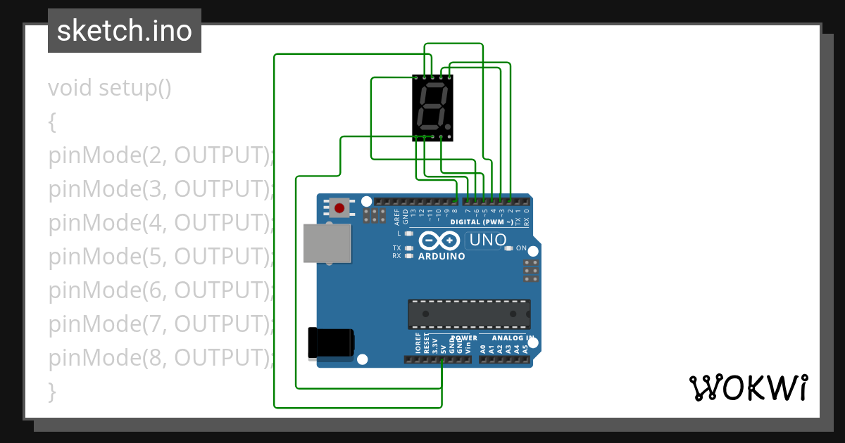 Seven Sigment Display - Common Anode - Wokwi ESP32, STM32, Arduino ... Seven Sigment Display - Common Anode - Wokwi ESP32, STM32, Arduino ...