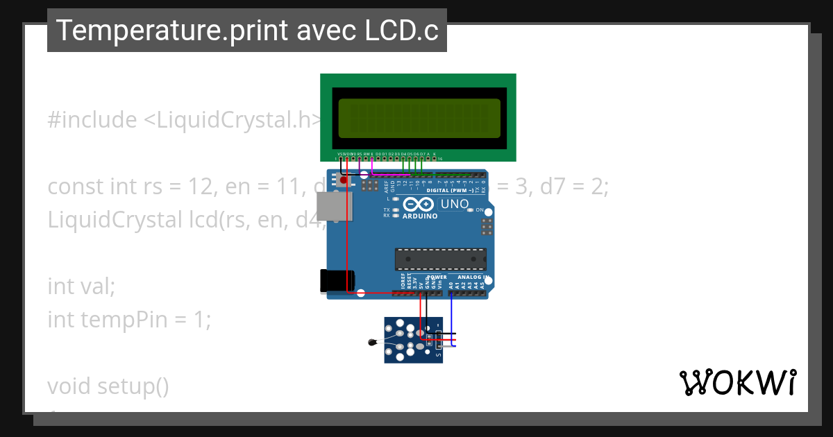 Temperature.print avec LCD.c - Wokwi ESP32, STM32, Arduino Simulator