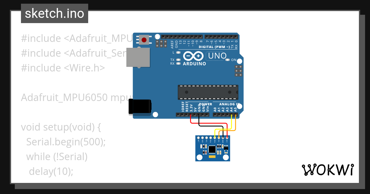 sensor gyroscope.ino - Wokwi ESP32, STM32, Arduino Simulator
