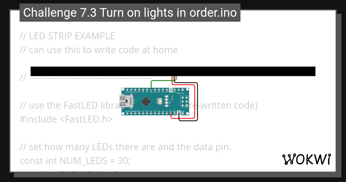 Challenge 7.3 Turn on lights in order.ino - Wokwi ESP32, STM32, Arduino Simulator