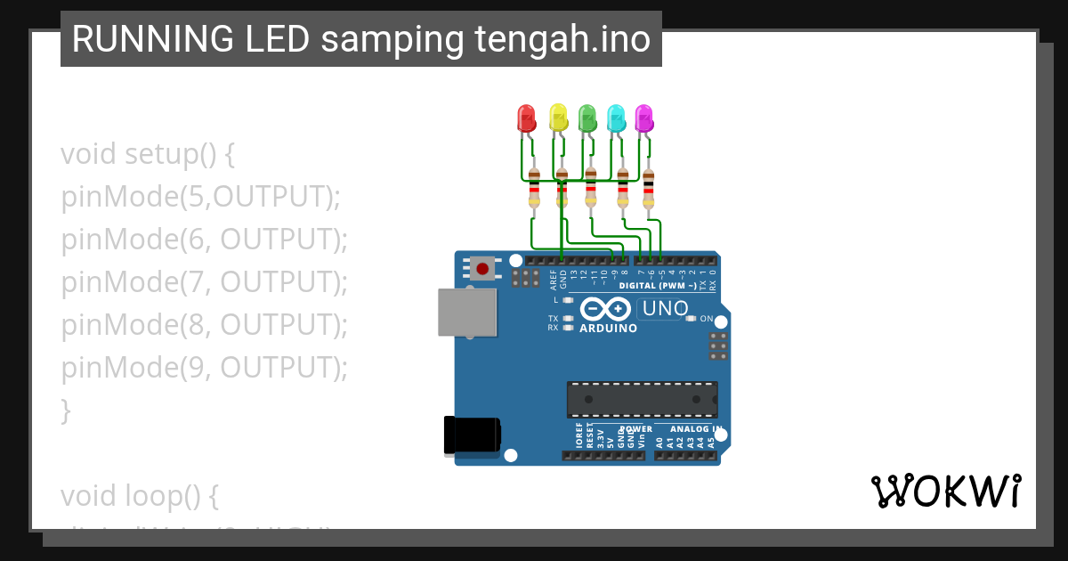 RUNNING LED samping tengah.ino - Wokwi ESP32, STM32, Arduino Simulator