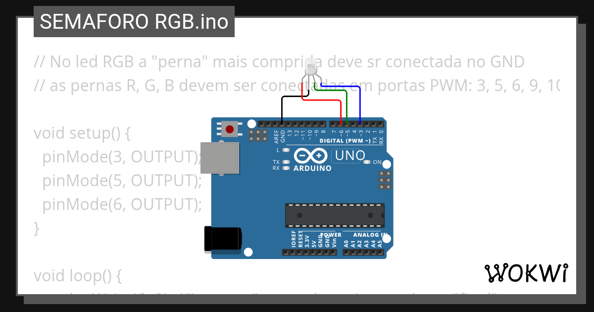 SEMAFORO RGB.ino - Wokwi ESP32, STM32, Arduino Simulator