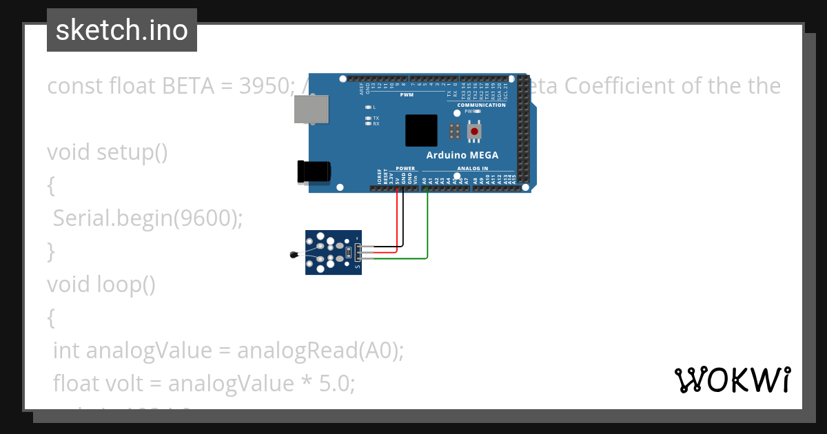 Sıcaklık ölçme Wokwi Esp32 Stm32 Arduino Simulator 5074