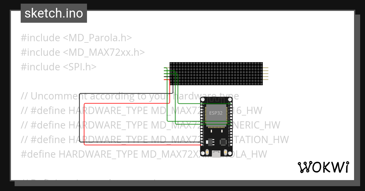 Max7219 Scroll Wokwi Esp32 Stm32 Arduino Simulator 6712