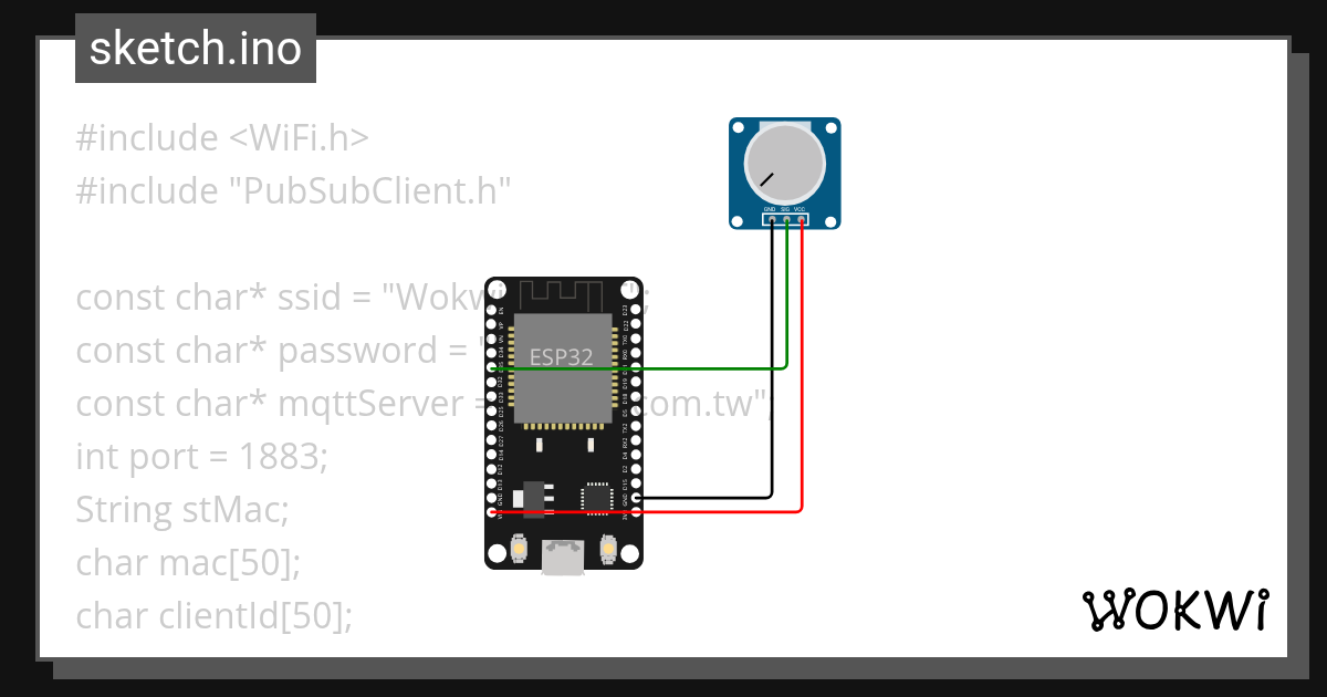 Potentiometer.ino - Wokwi ESP32, STM32, Arduino Simulator