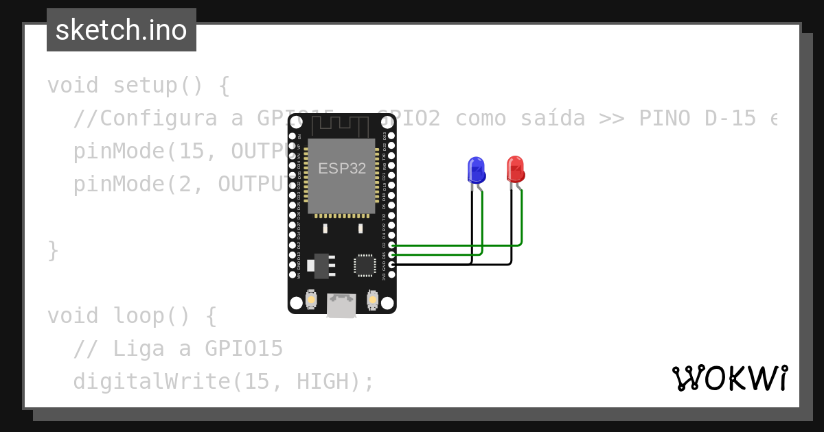 Leds Alternando Wokwi Esp32 Stm32 Arduino Simulator 3159