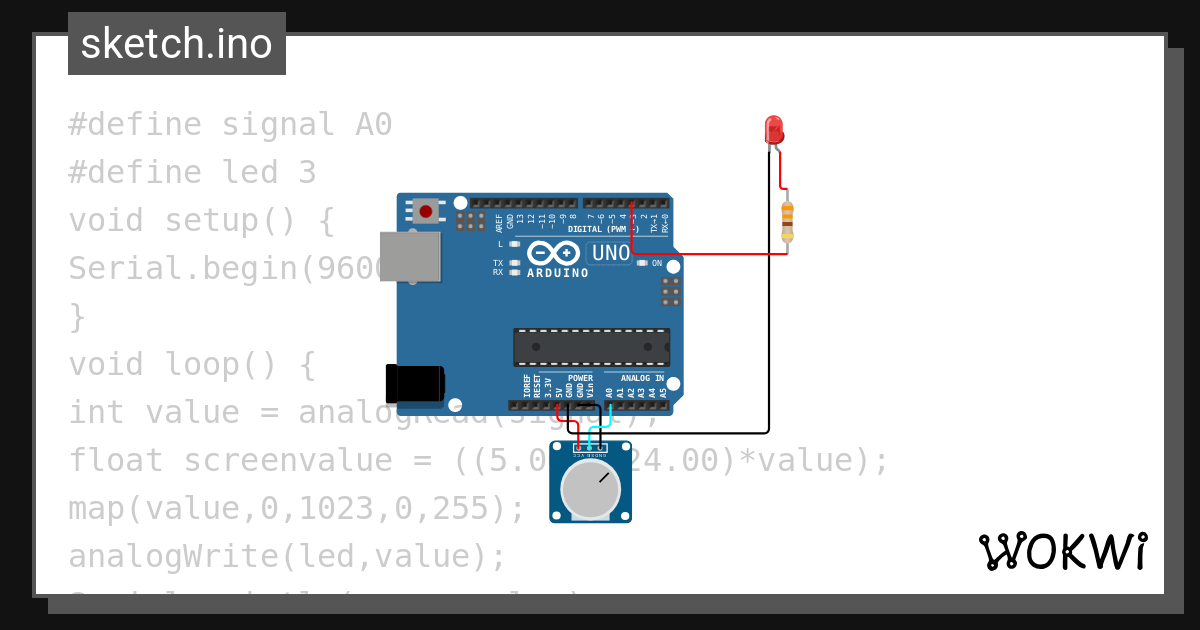 Potantiometer Value Readerand Writer To Led Wokwi Esp32 Stm32 Arduino Simulator 4899