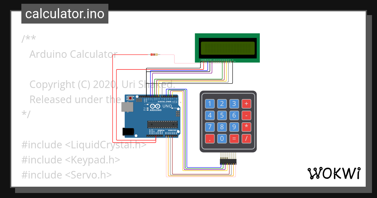 calculator.ino - Wokwi ESP32, STM32, Arduino Simulator