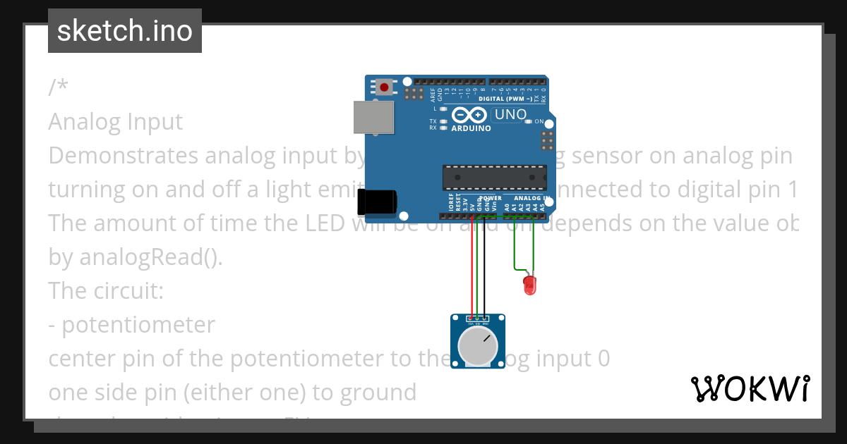 Variable Resistor - Wokwi ESP32, STM32, Arduino Simulator