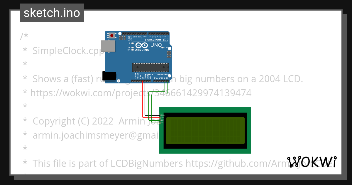 SimpleClock.ino - Wokwi ESP32, STM32, Arduino Simulator