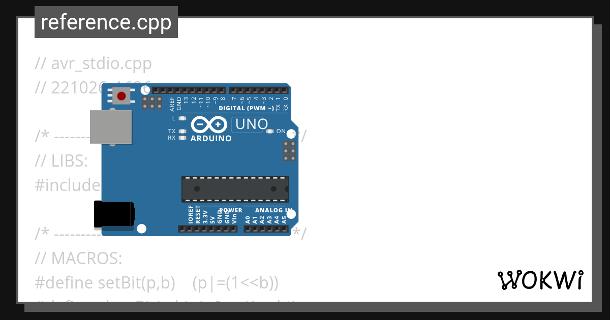 avr_stdio - Wokwi ESP32, STM32, Arduino Simulator