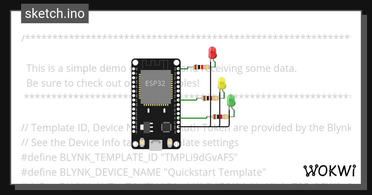 LED ESP32 - BLYNK - Wokwi ESP32, STM32, Arduino Simulator