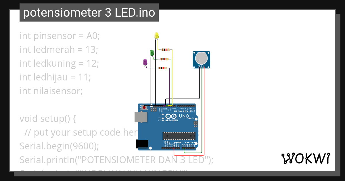 potensiometer 3 LED.ino - Wokwi ESP32, STM32, Arduino Simulator