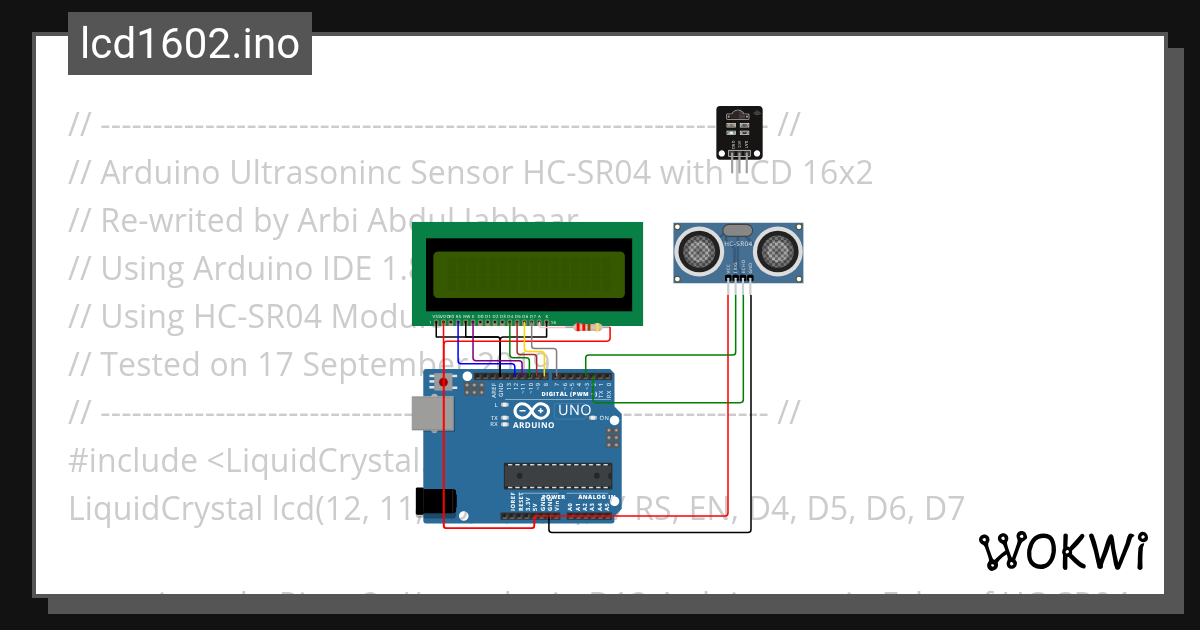 lcd1602.ino - Wokwi ESP32, STM32, Arduino Simulator