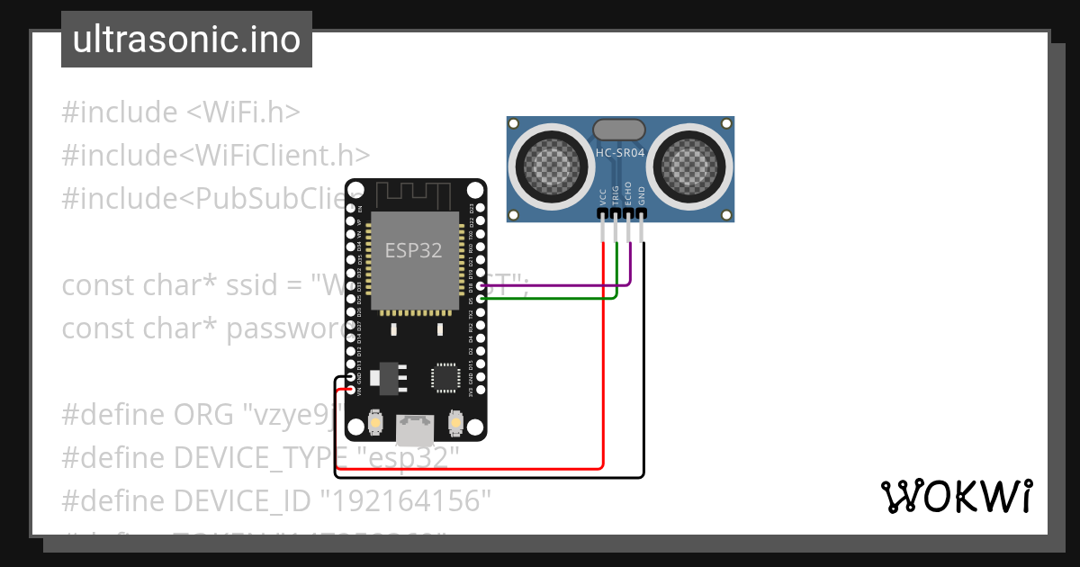 ultrasonic.ino - Wokwi ESP32, STM32, Arduino Simulator