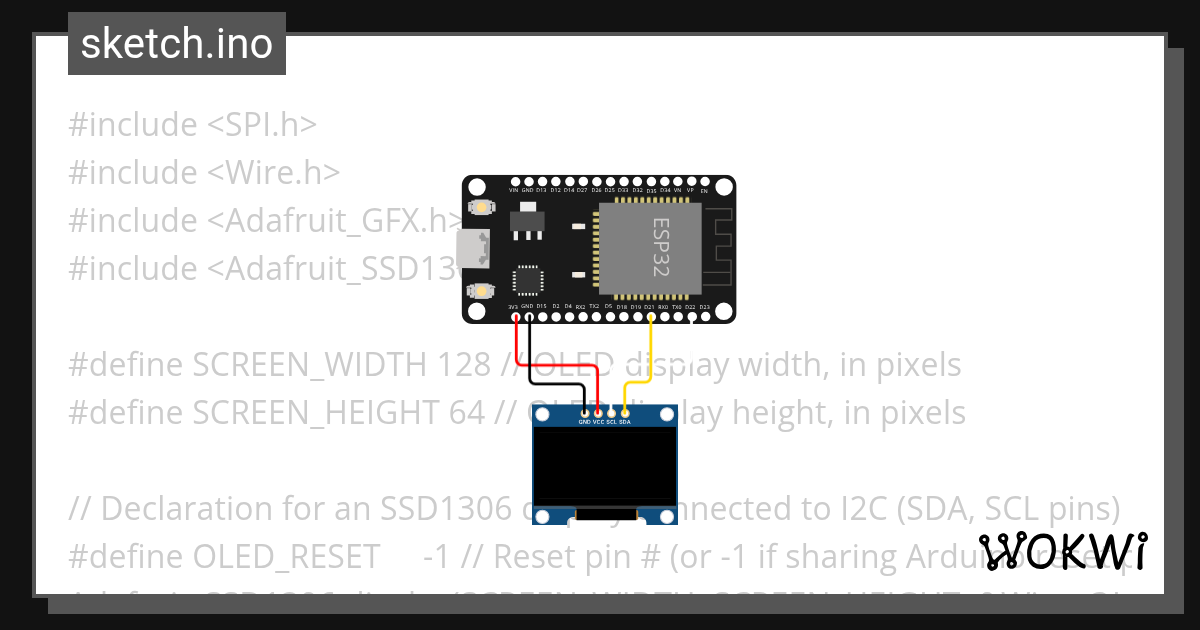 OLED.ino - Wokwi ESP32, STM32, Arduino Simulator