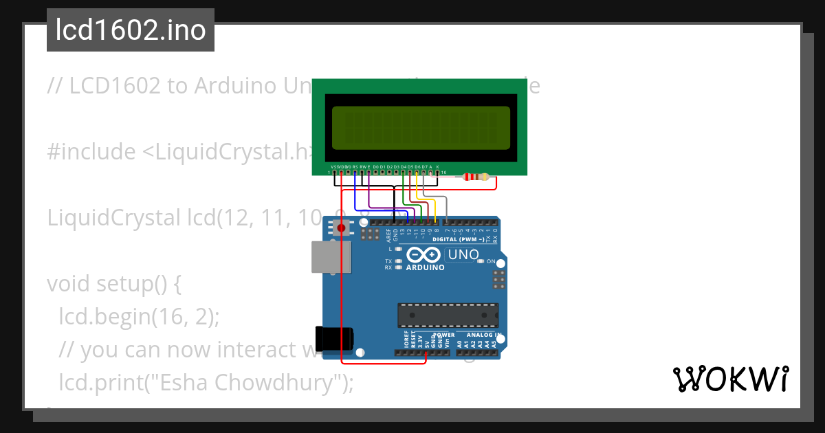lcd1602.ino copy - Wokwi ESP32, STM32, Arduino Simulator