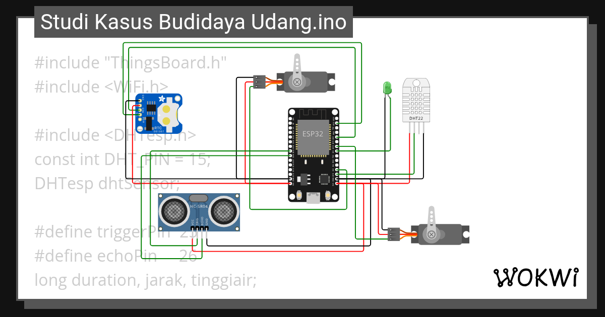 Studi Kasus Budidaya Udang.ino - Wokwi ESP32, STM32, Arduino Simulator