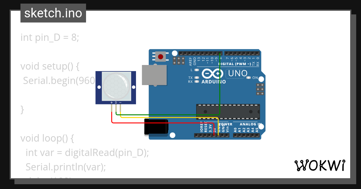 PIR.ino - Wokwi ESP32, STM32, Arduino Simulator