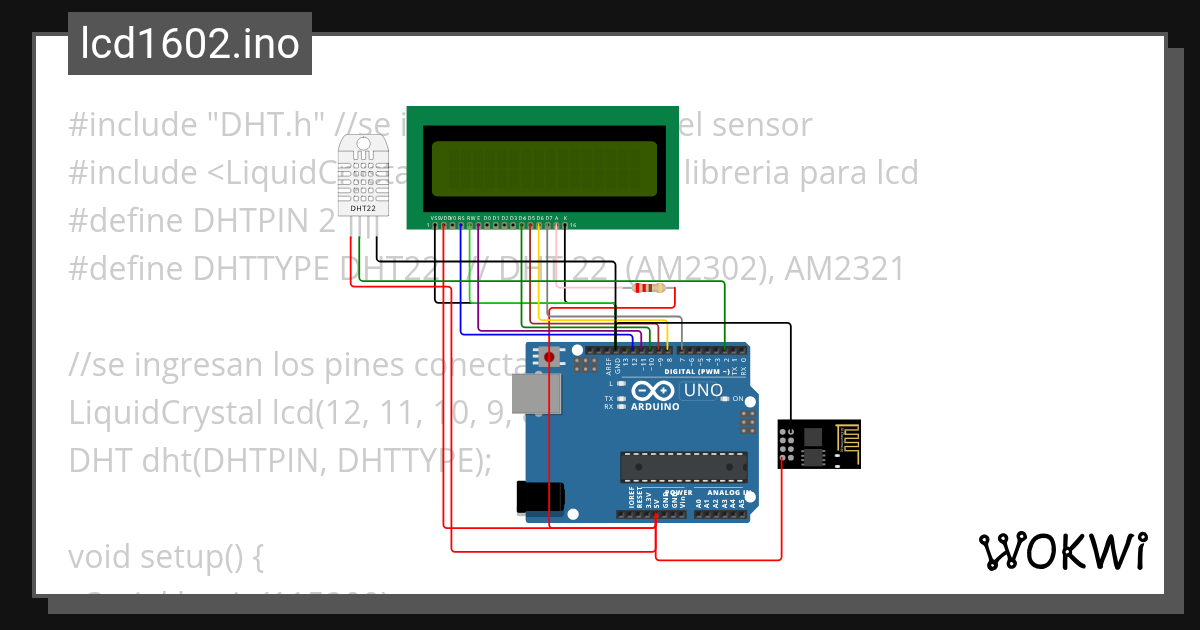 lcd1602.ino - Wokwi ESP32, STM32, Arduino Simulator