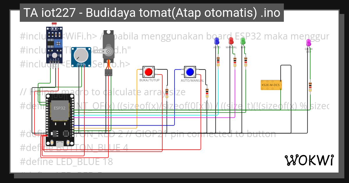 TA iot227 - Budidaya tomat(Atap otomatis) .ino copy - Wokwi ESP32, STM32, Arduino Simulator