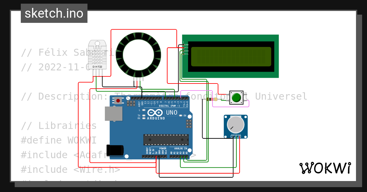 Thermomètre Avec Détecteur Et Bande Led Wokwi Arduino And Esp32 Simulator