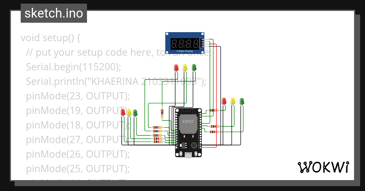 PRA UTS // KHAERINA FAIZA SORAYA 2103311093 - Wokwi ESP32, STM32, Arduino Simulator