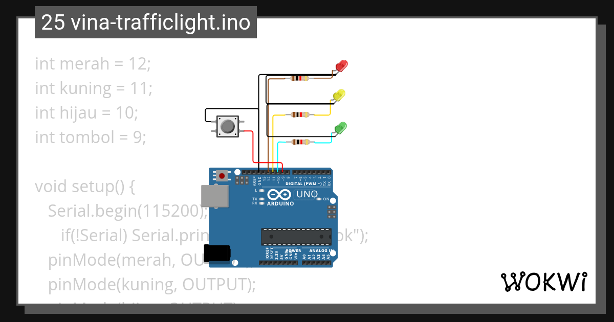 25 vina-trafficlight.ino - Wokwi ESP32, STM32, Arduino Simulator