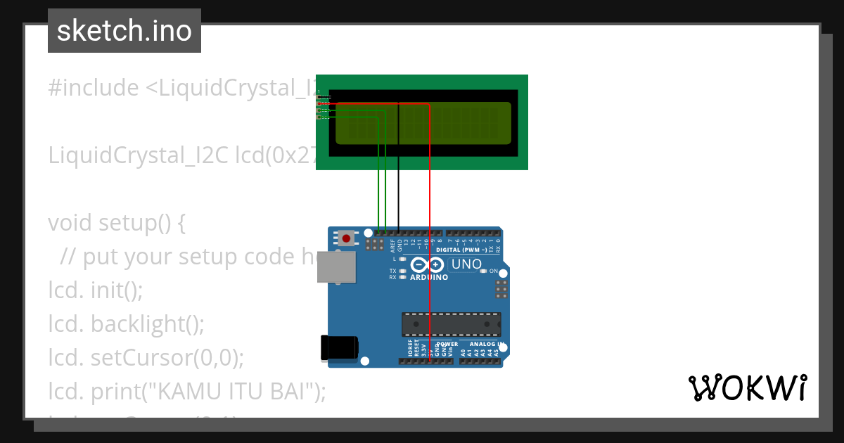 Lcd Character.ino - Wokwi ESP32, STM32, Arduino Simulator Lcd Character.ino - Wokwi ESP32, STM32, Arduino Simulator