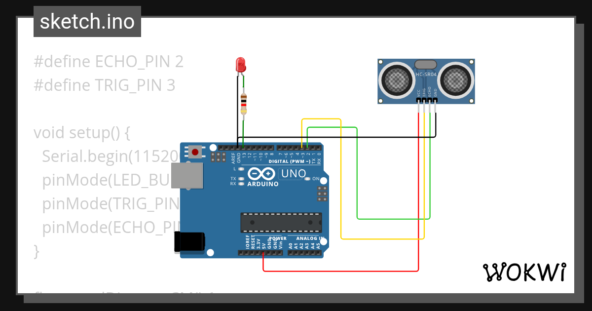 Ultrasonic Sensor Using Wokwi Wokwi Esp32 Stm32 Arduino Simulator 7883