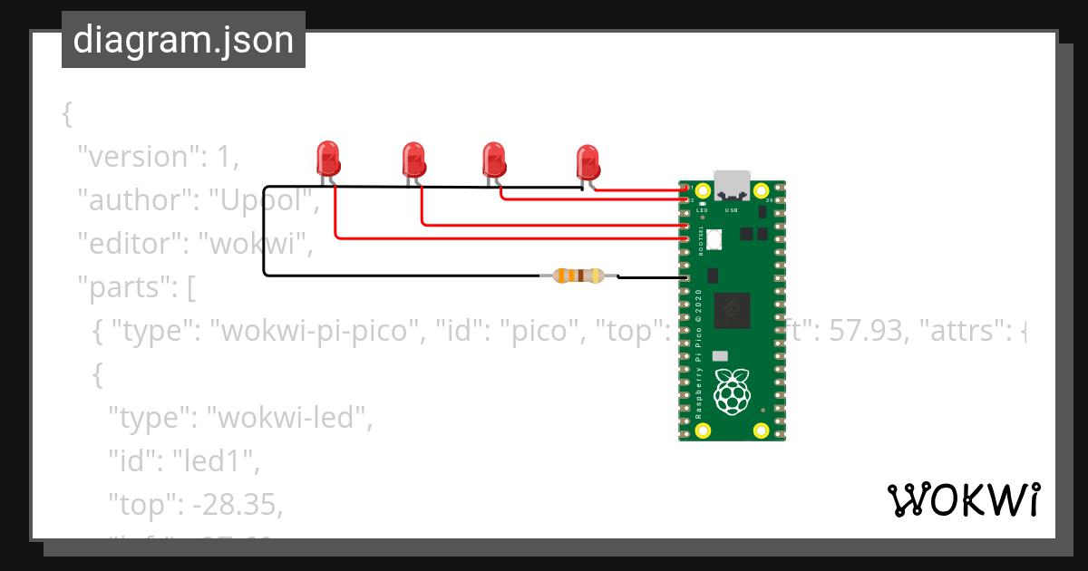 4 bit counter - Wokwi ESP32, STM32, Arduino Simulator