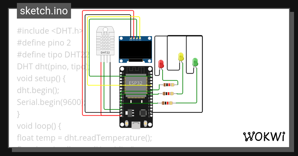 temperatura - Wokwi ESP32, STM32, Arduino Simulator