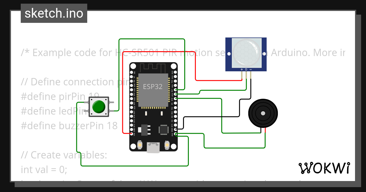 andro buzze led irs 1 temp copy - Wokwi ESP32, STM32, Arduino Simulator