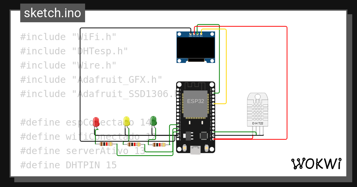 Temp E Umidade Display Wokwi Esp32 Stm32 Arduino Simulator