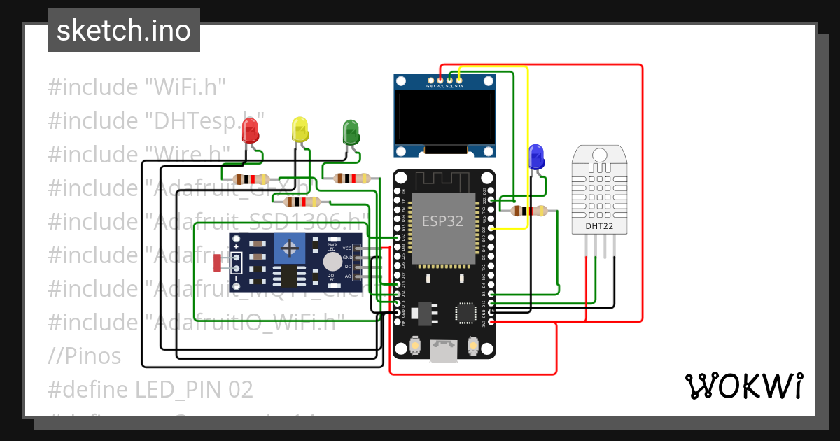 OLED com LDR - Wokwi ESP32, STM32, Arduino Simulator