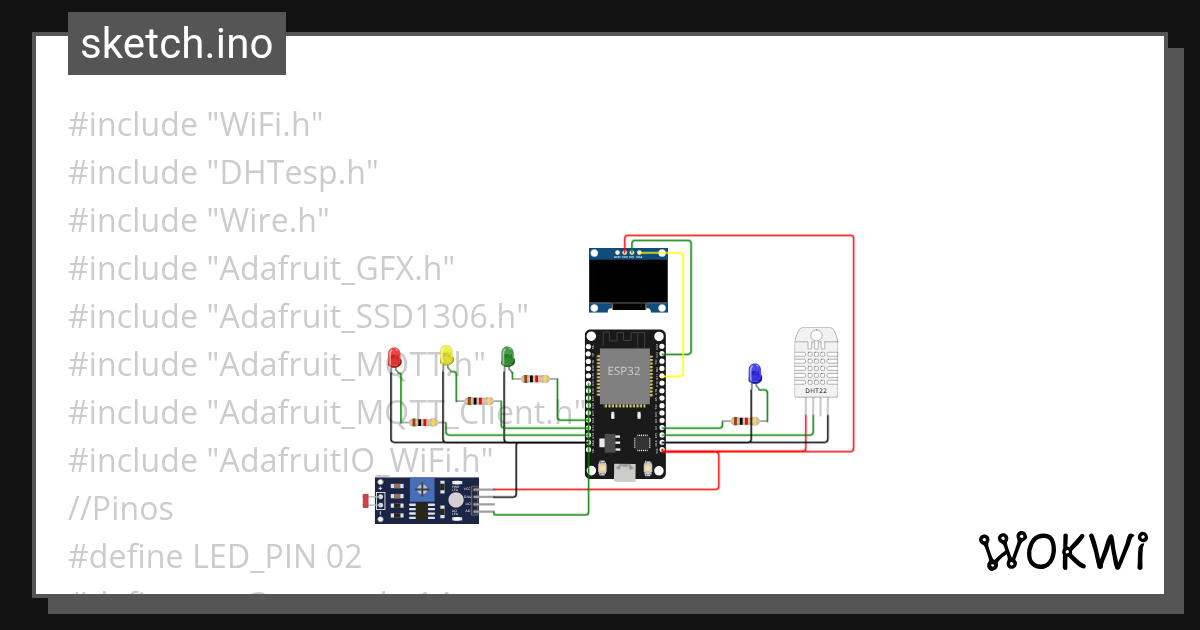 sensor temp oled ldr - Wokwi ESP32, STM32, Arduino Simulator