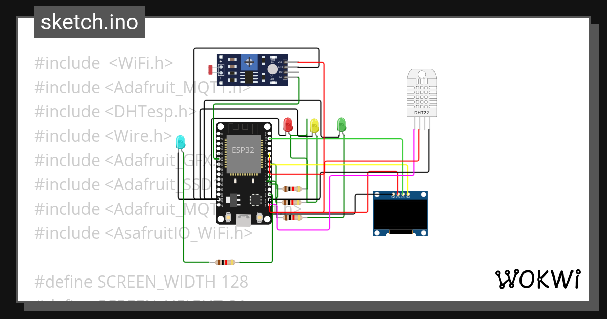 WiFi- sensor temp e umid com sensor ldr - Wokwi ESP32, STM32, Arduino Simulator