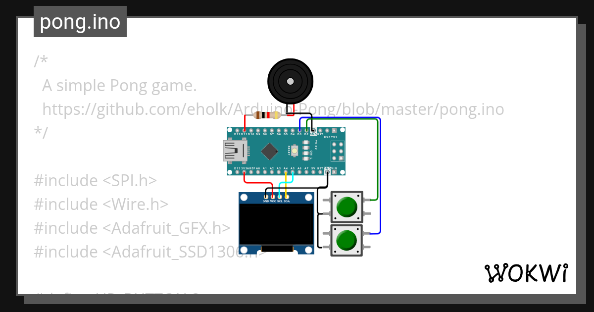 pong.ino - Wokwi ESP32, STM32, Arduino Simulator