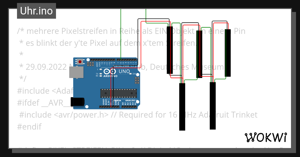 Uhr.ino - Wokwi ESP32, STM32, Arduino Simulator