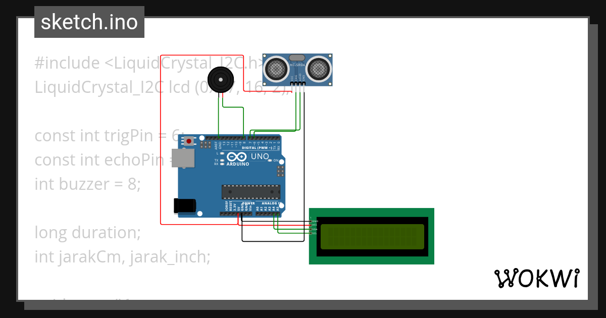 Buzzer And Sensor Ultrasonik Wokwi Esp32 Stm32 Arduino Simulator 0746