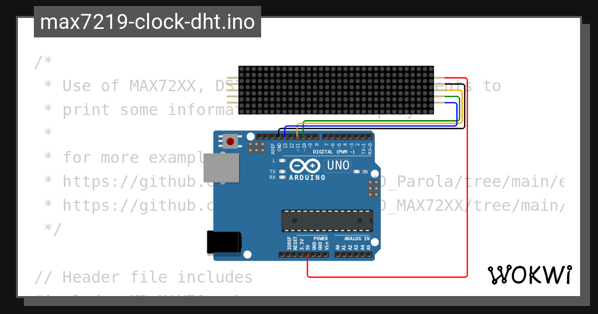 Max7219 Clock O Wokwi Esp32 Stm32 Arduino Simulator