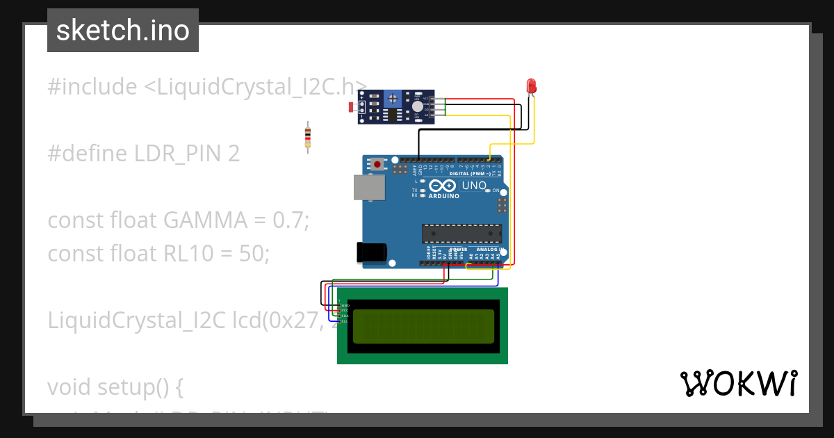 arduino dan sensor ldr - Wokwi ESP32, STM32, Arduino Simulator