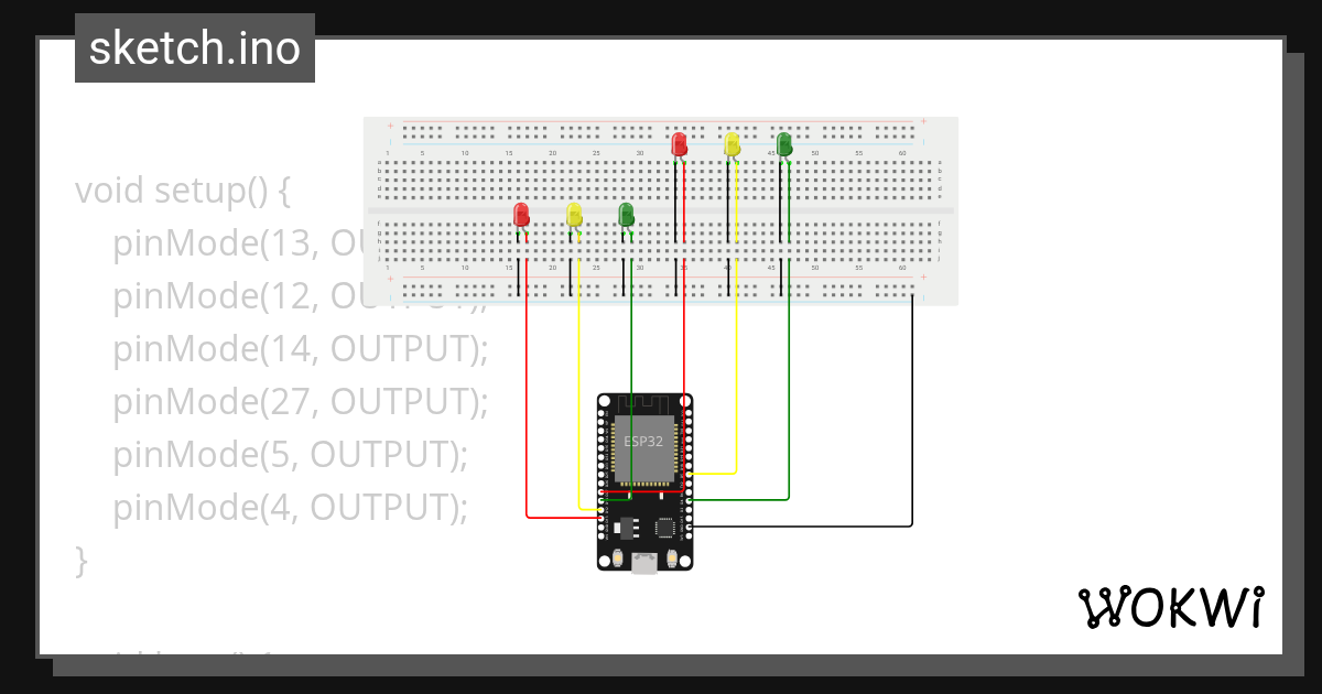 semáforo - Wokwi ESP32, STM32, Arduino Simulator