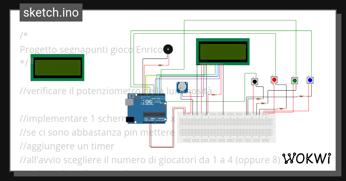Segnapunti Enrico 2.0 + Timer - Wokwi ESP32, STM32, Arduino Simulator
