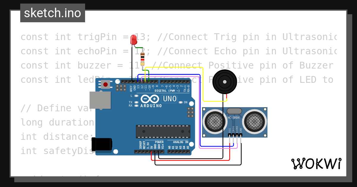 Buzzer Ultrasonick Alena Wokwi Esp32 Stm32 Arduino Simulator 