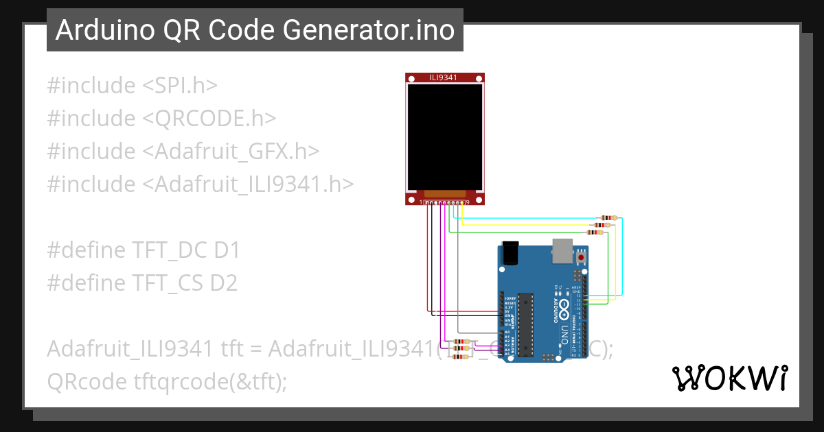 Arduino QR Code Generator.ino - Wokwi ESP32, STM32, Arduino Simulator