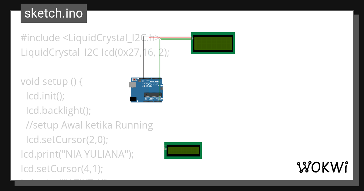 challenge LCD 16 x 2 I2C.ino.ino copy - Wokwi ESP32, STM32, Arduino Simulator