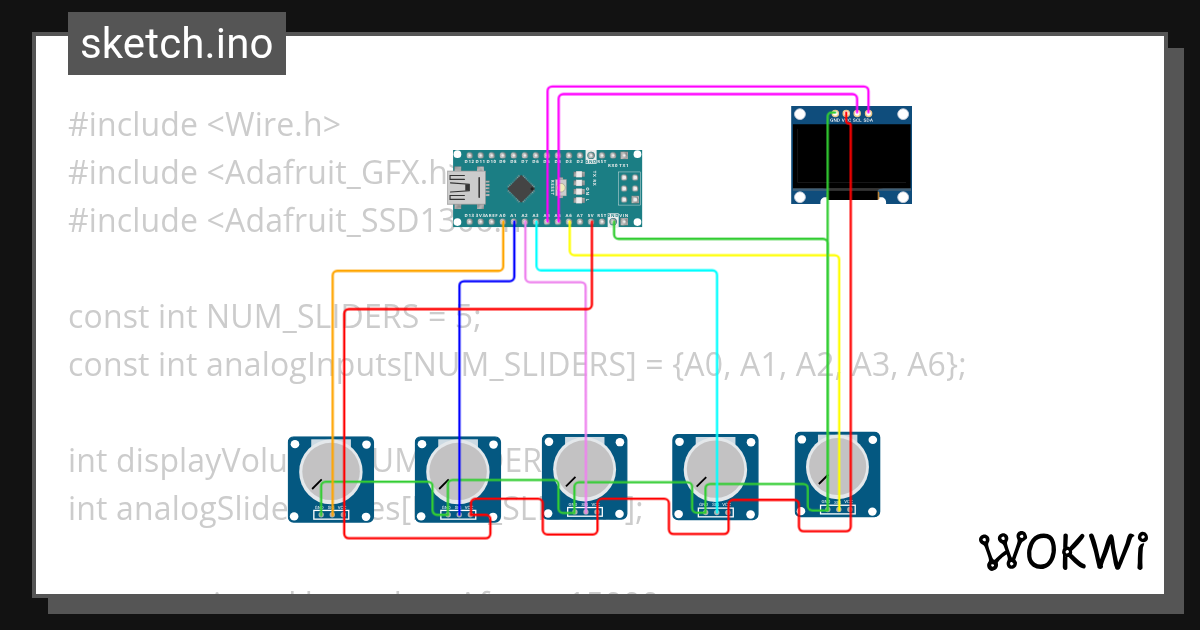 Deej 5 - Wokwi ESP32, STM32, Arduino Simulator
