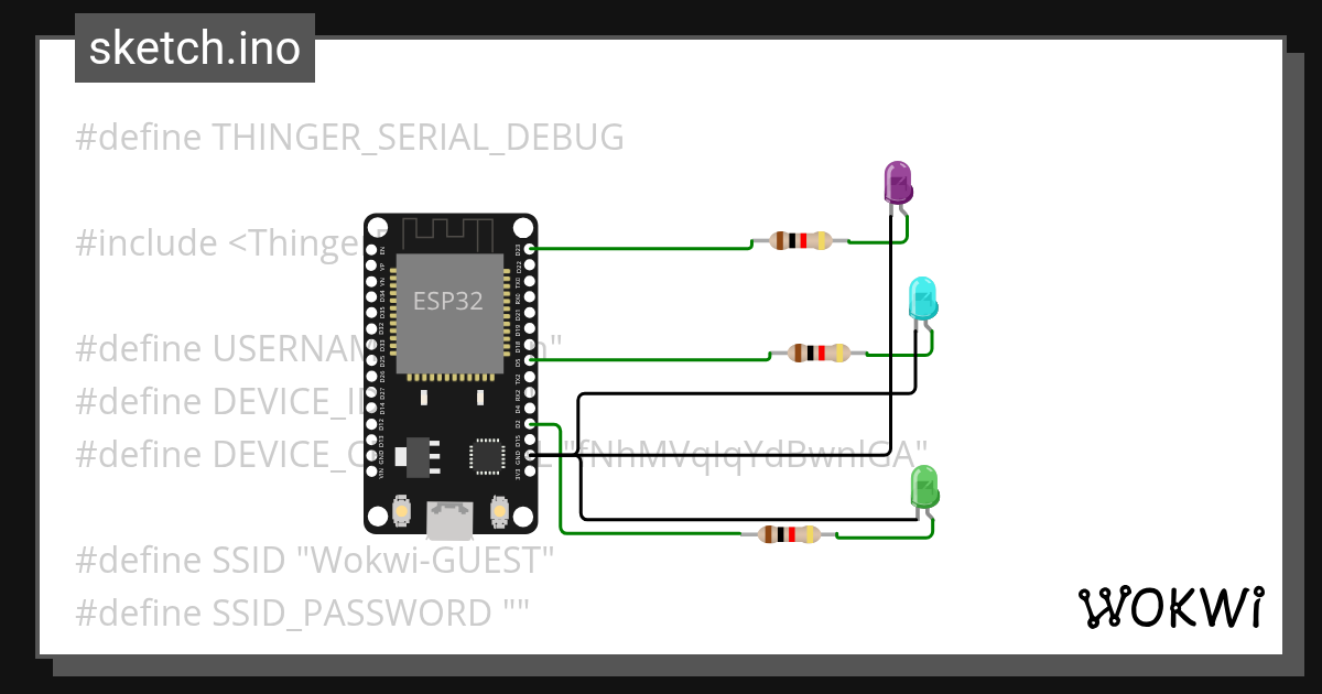 Thinger.io - Wokwi ESP32, STM32, Arduino Simulator