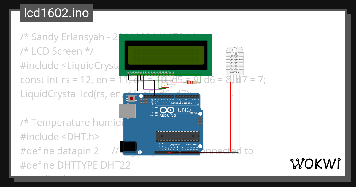 lcd1602.ino - Wokwi ESP32, STM32, Arduino Simulator